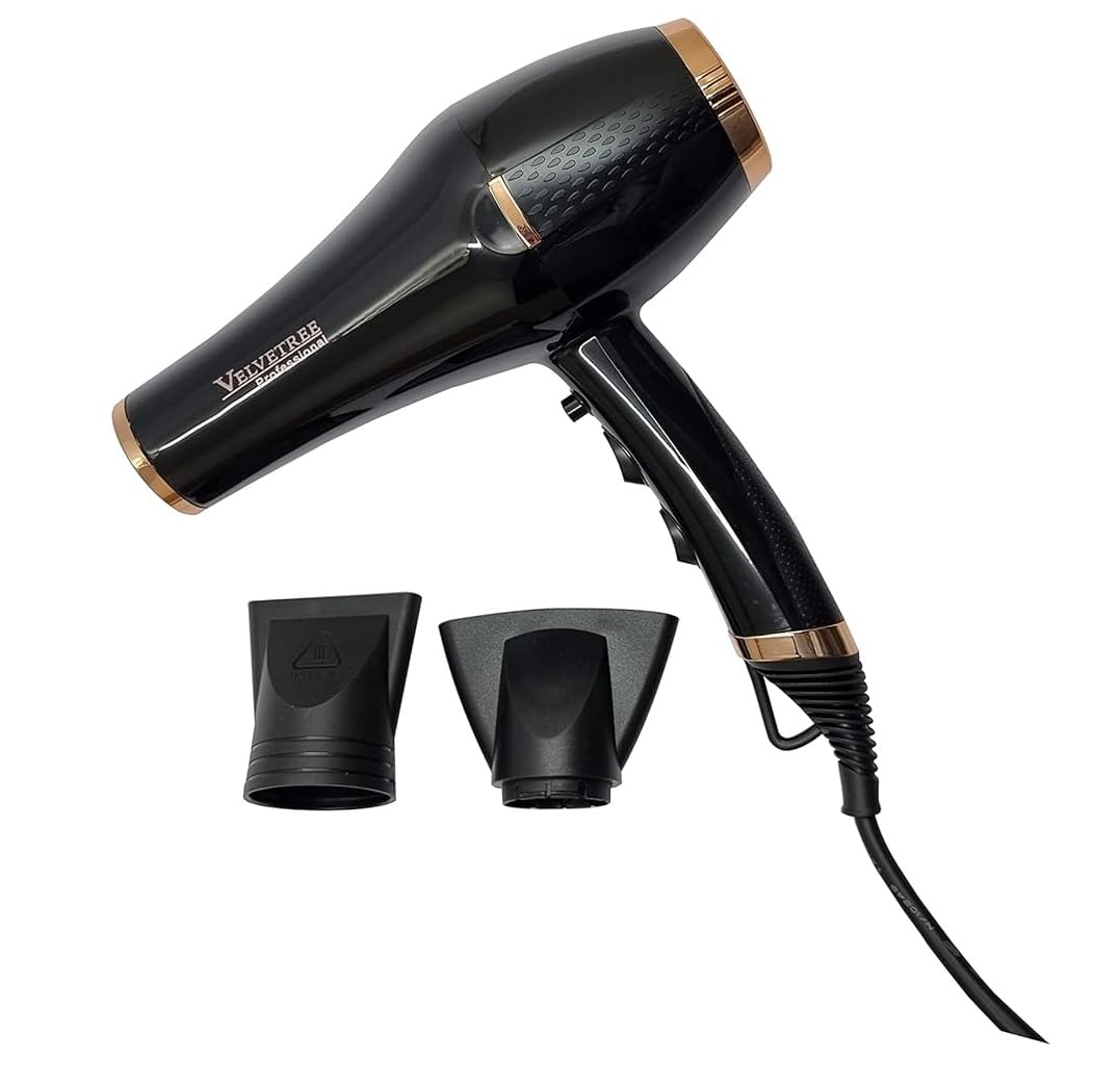 Velvetree 2200 Watts Professional Hair Dryer, AC Motor, Diffuser, Hot ...