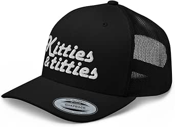 RIVEMUG NG Kitties and Titties Curved Bill Trucker Hat Mid Crown ...