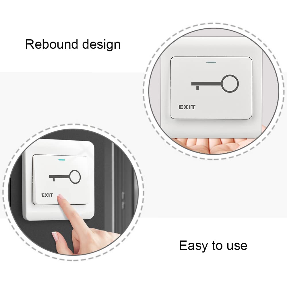 Button Switch Automatic Reset Release Switch Flush Mounted Door Release ...