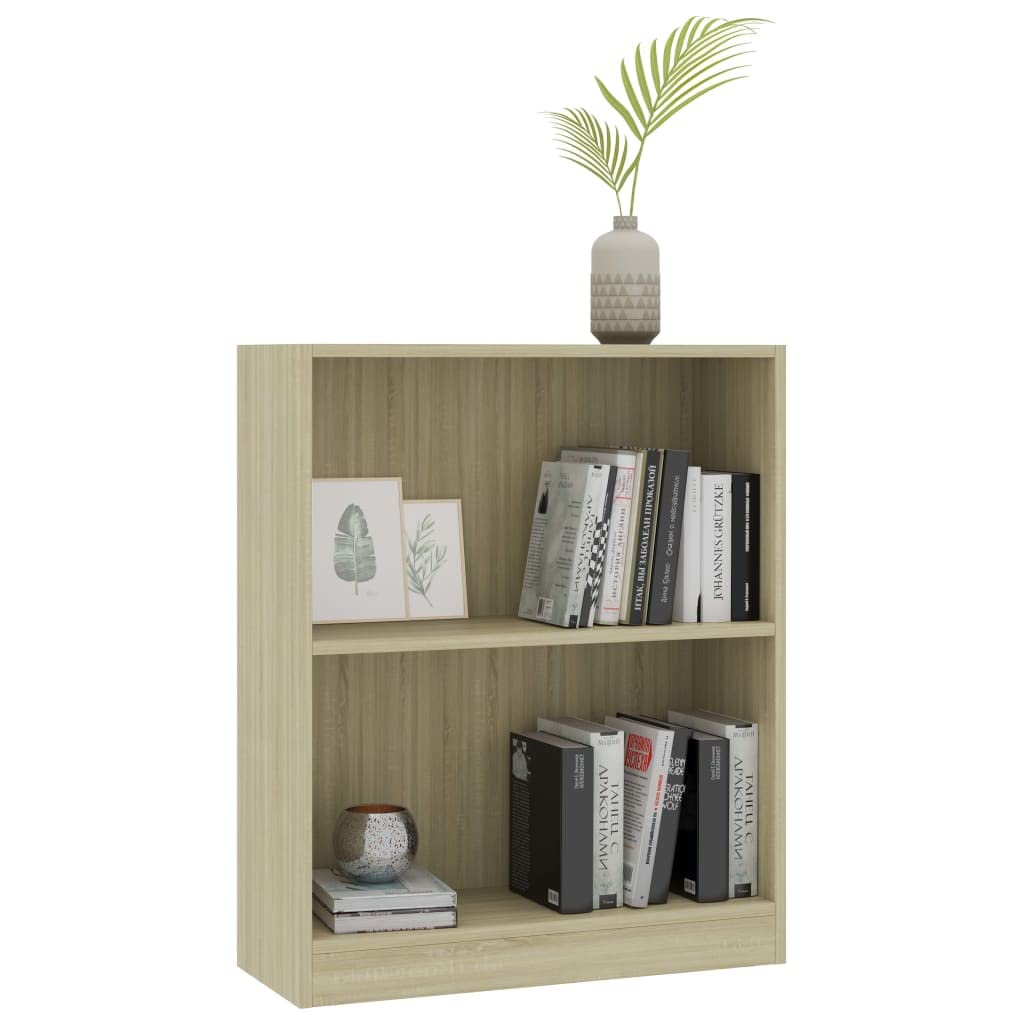 Natulvd Small Bookshelf for Small Space, 2 Shelf Low Modern Bookcase ...