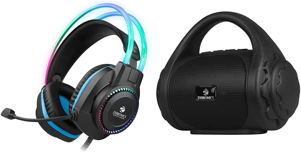 ZEBRONICS Jet PRO Premium Wired Gaming On Ear Headphone with LED for ...