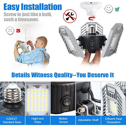 Deformable LED Garage Lights Motion Activated - Led Deformable Garage ...