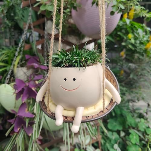 Amazon.com: Yeria Swing Face Planter Pots,Hanging Planters for Indoor ...