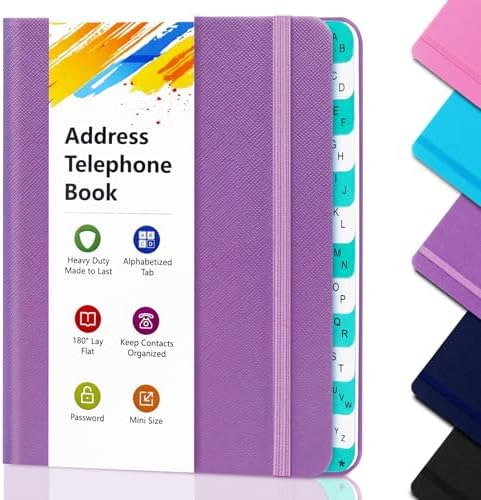 Amazon.com : BLESWIN Address Book with Alphabetical Tabs, Hardcover ...