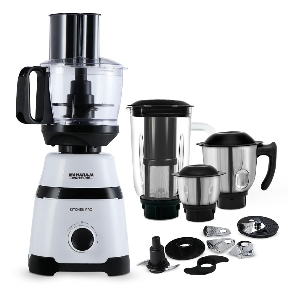 Buy Maharaja Whiteline Kitchen Pro Mixer Grinder With 4 Jar, 800 Watts ...