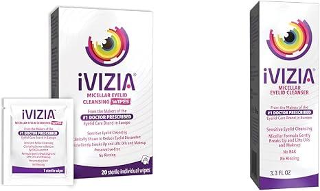 Amazon.com: iVIZIA Eyelid Cleansing Bundle with 20 Sterile Single-Use ...
