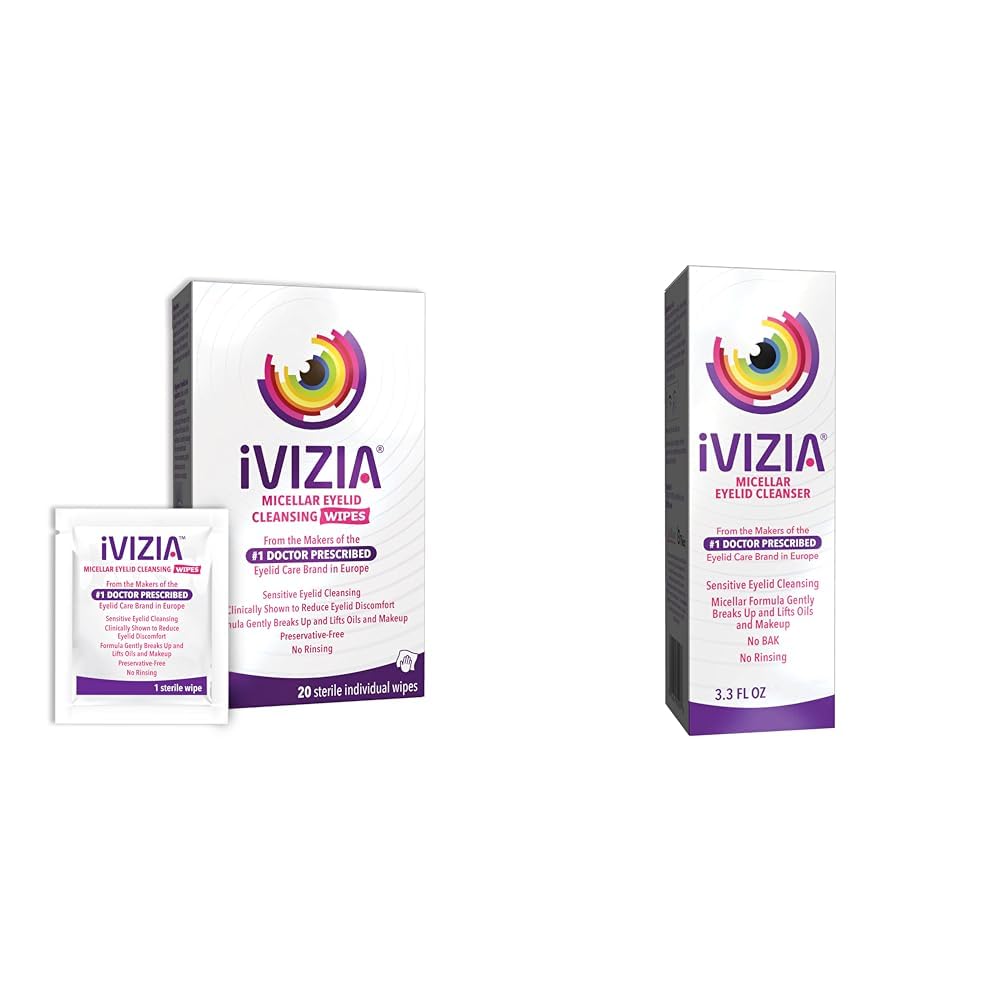 Amazon.com: iVIZIA Eyelid Cleansing Bundle with 20 Sterile Single-Use ...