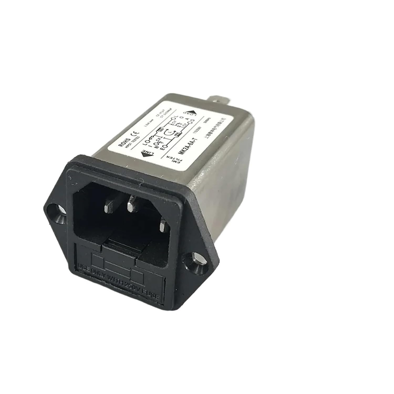Amazon.com: IEC Inlet Module AC Power Socket with Fuse EMI Filter 6A ...