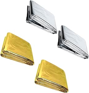 Amazon.com: Unomor 4pcs Insulation Blanket Survival Blanket Outdoor ...