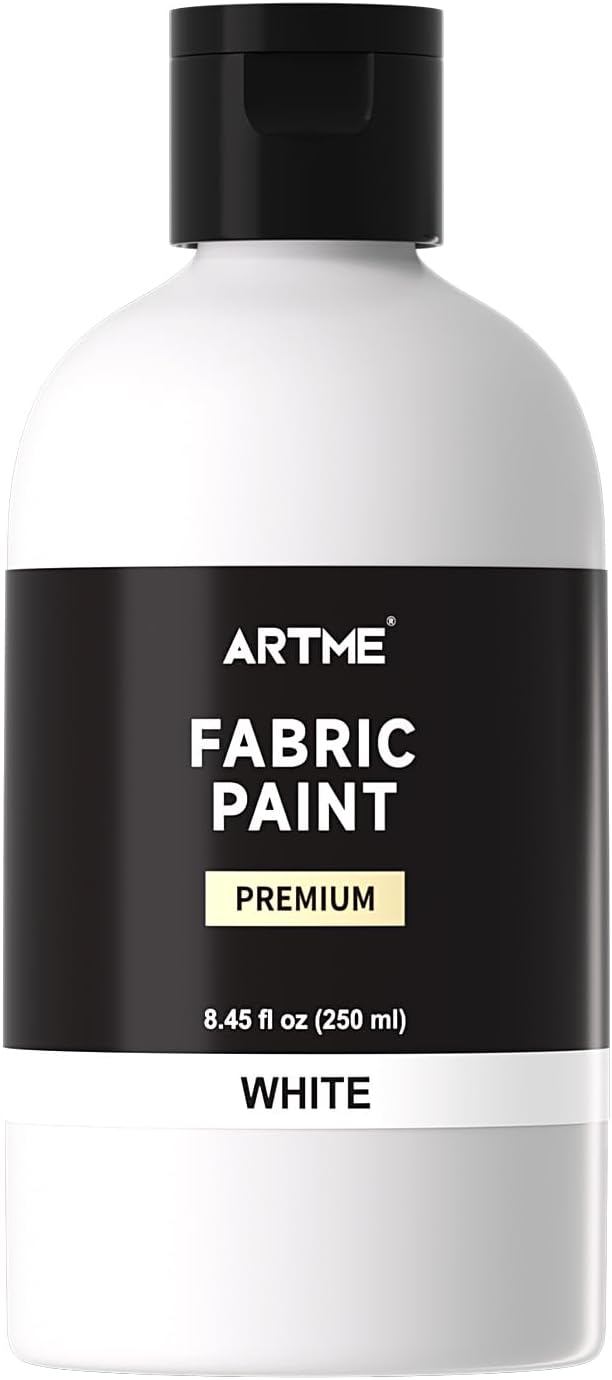 Amazon.com: ARTME White Fabric Paint, 8.45 oz (250 ml) Fabric Paint for ...