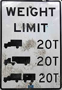 Metal Sign Weight Limit 20 Tons Road Sign A4 12x8 Aluminium : Amazon.co ...