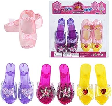 Amazon.com: Fedio Girls Princess Dress up Shoes 4 Pairs Role Play ...