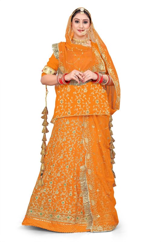 Buy Mansi Collection Gotta Patti Women’s Dress Festival Wear Rajputi ...