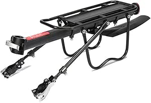 ThreeH Rear Bike Rack with Fender Board Quick Release Adjustable 110 ...