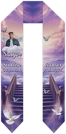 Amazon.com: NeeQu Personalized Memorial Sash for Funeral Services ...