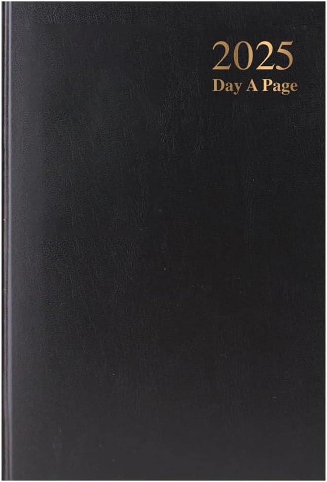 ORBITRON 2025 A4 A5 A6 Day A Page Padded Hardback Desk Diary with Metal ...