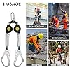 6 ft Dual Leg Self-retracting Lifeline Web Lanyard Retractable, Twin ...