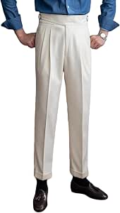 Amazon.com: Men's Classic Gurkha Naples Italian Style Dress Pants High ...