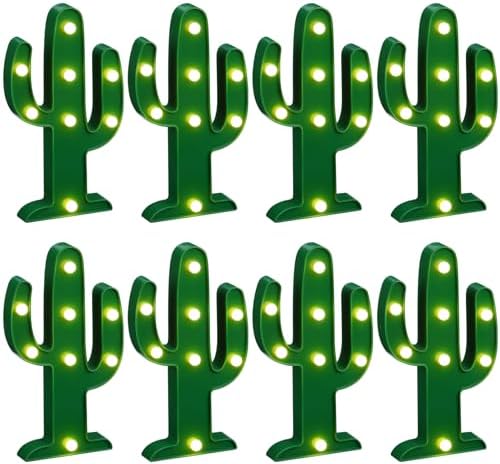 Kathfly 12 Pieces Western Party Decor Cactus Light Centerpieces Mexican ...