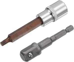 sourcing map M6 Spline Bit Socket, 1/2" Square Drive CR-V Sockets, S2 ...