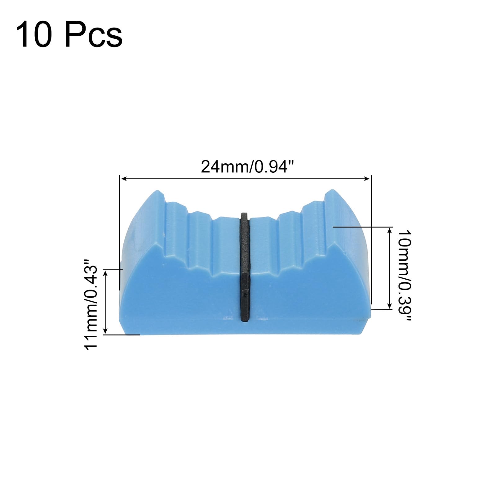 Uxcell Straight Slide Potentiometer Flat Push Knobs 10-Pack Straight Slide Potentiometer Knobs ...