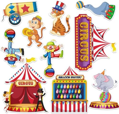 Amazon.com: Zonon 24 Pieces Carnival Cutouts Party Supplies, Circus ...