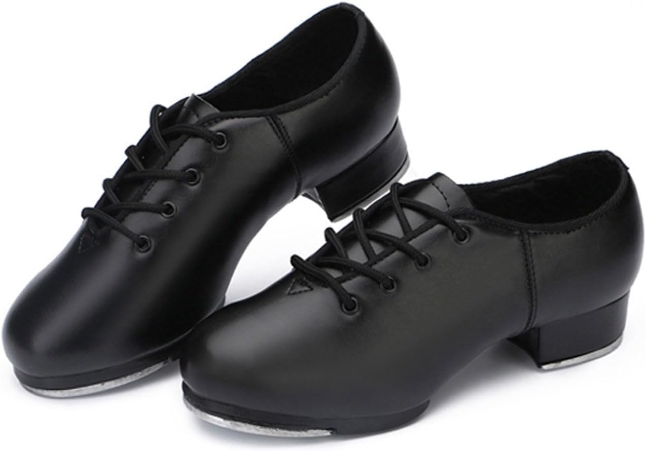 Zenithuxe Tap Dance Shoes. Lace Up Leather Dance Tap Shoes For Women ...