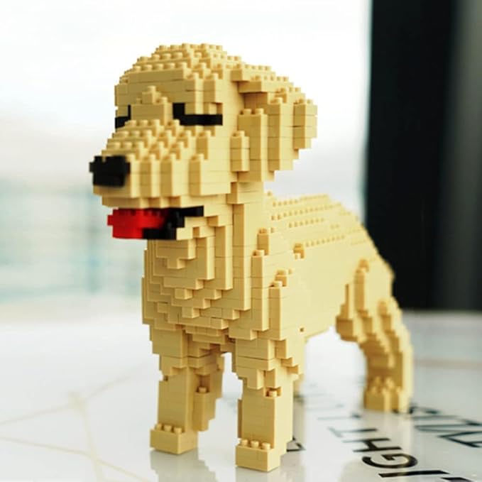 Amazon.com: ENHANA Building Block Animal Building Bricks Dogs Golden ...