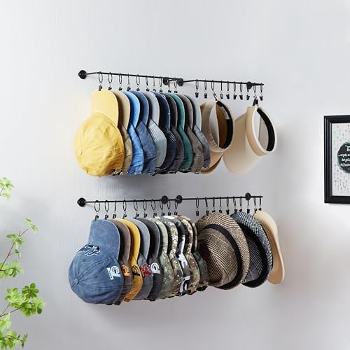 Amazon.com: Hat Rack Wall Cap Organizer - Baseball Hat Racks Display ...