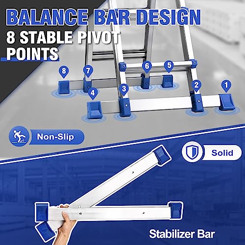 Snapklik.com : HBTower Ladder, A Frame 3 Step Extension Ladder, 13 Ft ...