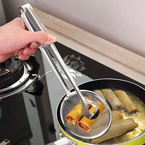 Stainless Steel 2 in 1 Fry Tool Filter Spoon Strainer with Clip,Oil ...