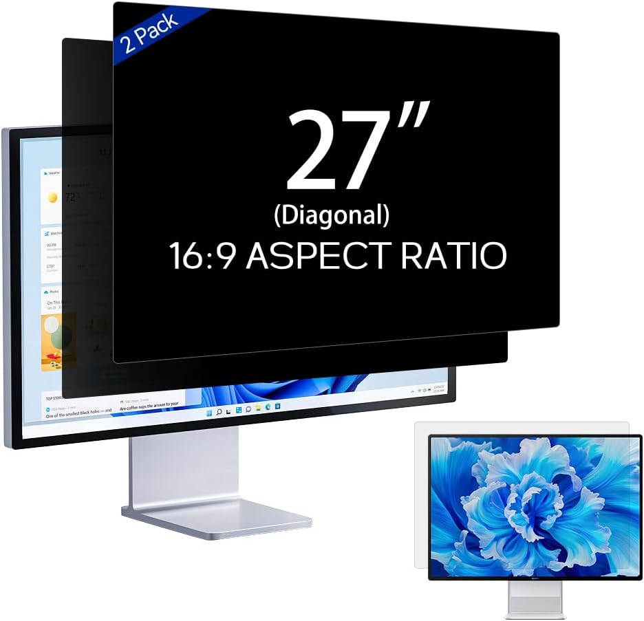 Amazon.com: AIKICE (2 Pack) 27 Inch Computer Monitor Privacy Screen for ...