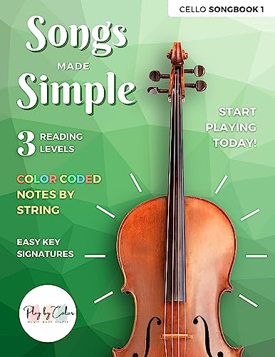 Amazon.com: Cello Songbook 1, Songs Made Simple - Easy Beginner Songs ...