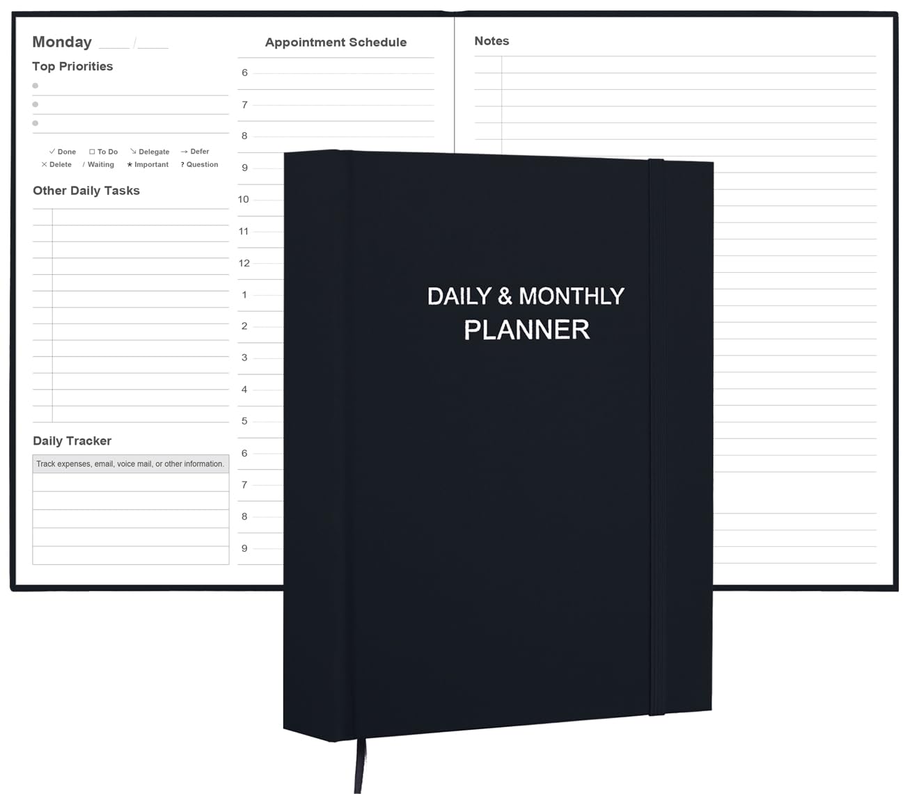 Amazon.com : Daily & Monthly Planner for 2025 or Anytime - Daily ...