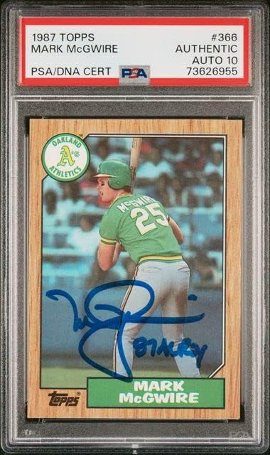 Amazon.com: Mark McGwire 1987 Topps Signed Baseball Rookie Card RC 87 ...