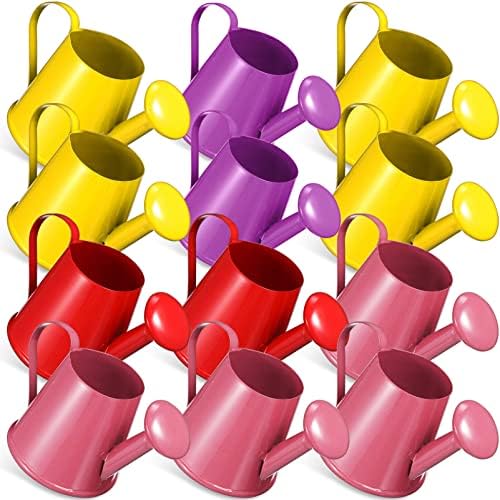 Amazon.com : Juvale 12-Pack Mini Galvanized Watering Can, Decorative ...