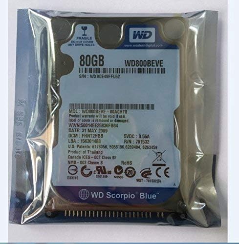 Amazon.com: 80GB 2.5" IDE Hard Drive Western Digital WD800BEVE (Renewed ...