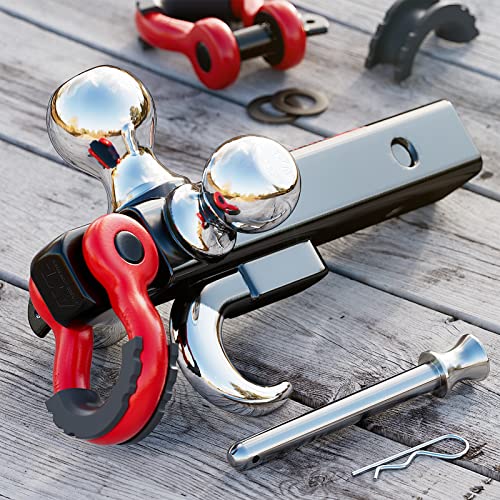 Ayleid Trailer Hitch Tri Ball Mount With Hook Pin Rotatable Tow Shackle Ayleid Trailer Hitch Tri Ball Mount With Hook Pin Rotatable Tow Shackle
