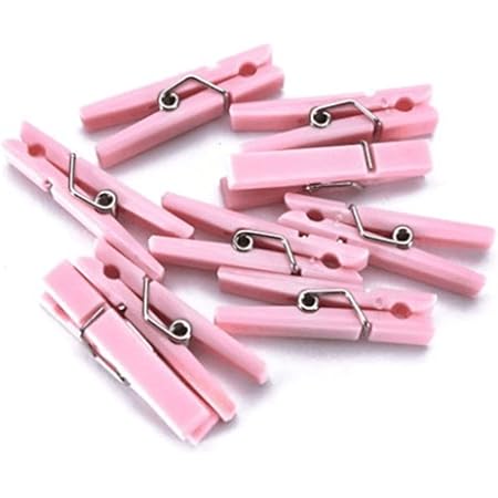 Amazon.com: Mini Pink Clothespins | 100 Pack 1.25" Inch Clothes Pins ...