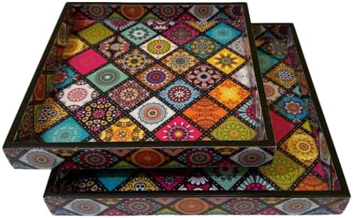 Square Tray Set of 2 | Neeldeco Tray | Serving Trays | Gift Item ...