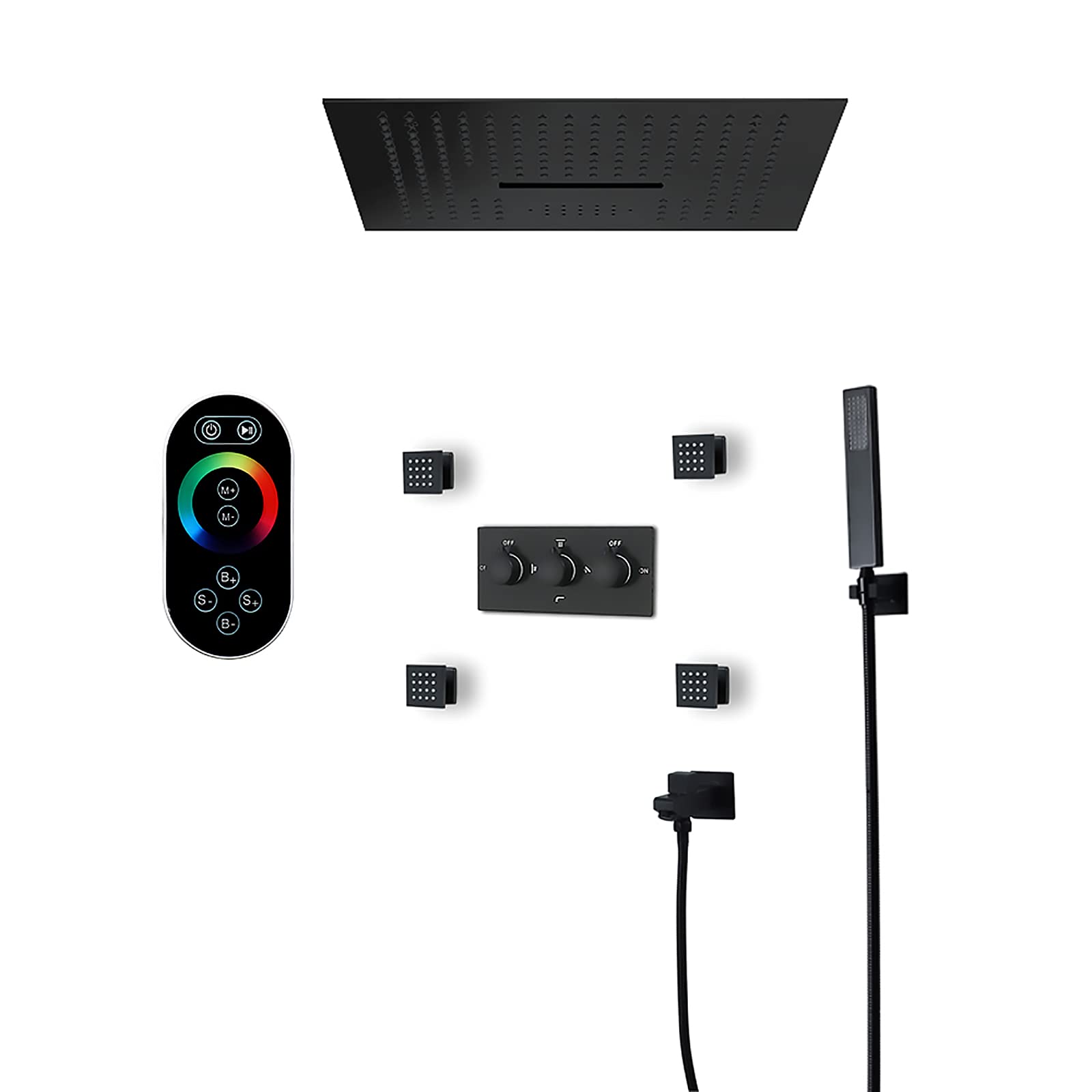 Buy Music Shower System LED RGB Remote Control Shower Faucet Set ...