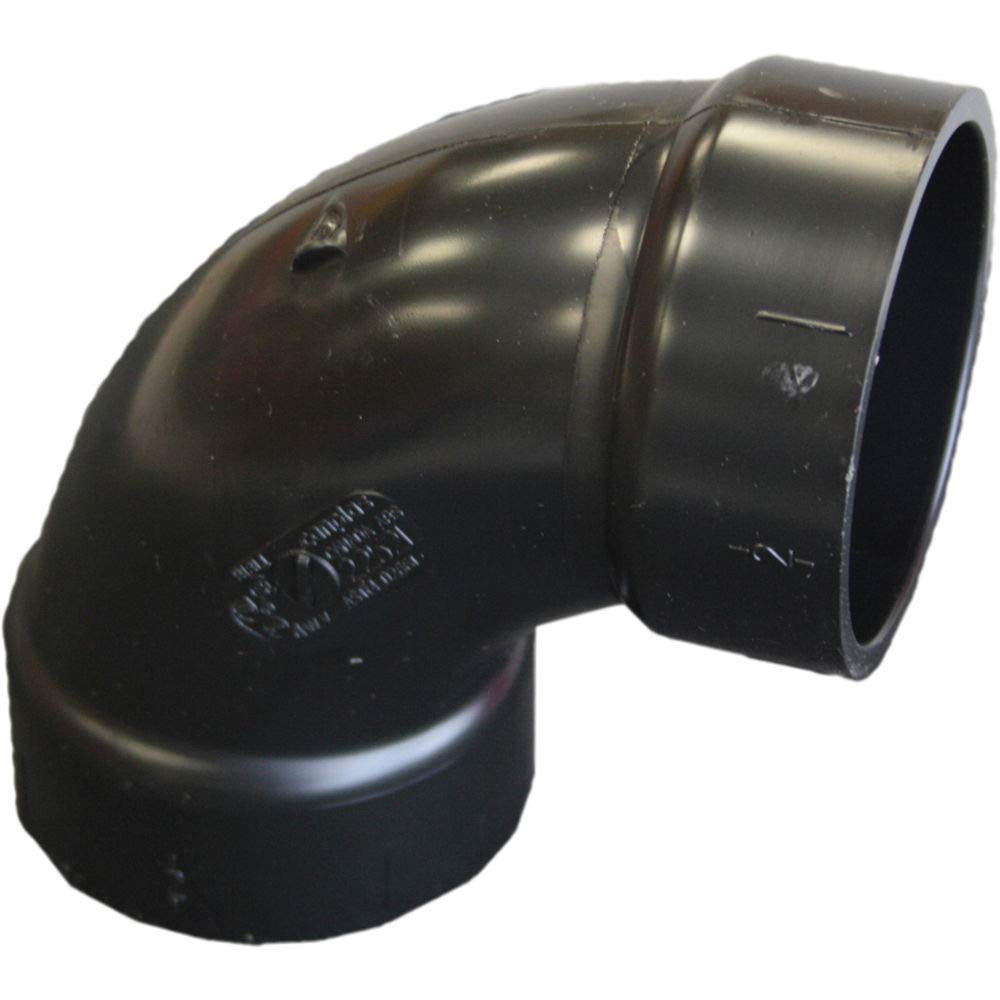 Snapklik.com : 2 Inch ABS Medium Sweep 90 Degree Elbow ABS Construction