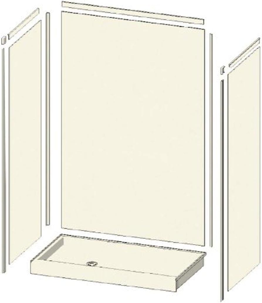 Transolid PAN3260L-B2 60" x 32" Decor Solid Surface Left-Hand Shower ...