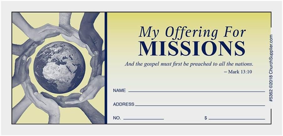 Amazon.com : Missions Offering Envelope for Churches (Pkg of 200 ...