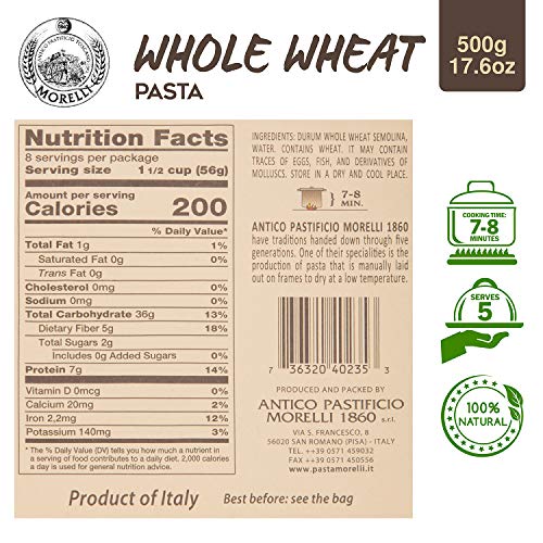 Morelli Penne Integrali Whole Wheat Pasta - Imported Pasta From Italy ...