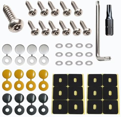 Anti Theft Number Plate Screws Fitting Kit, M4 Stainless Steel car ...