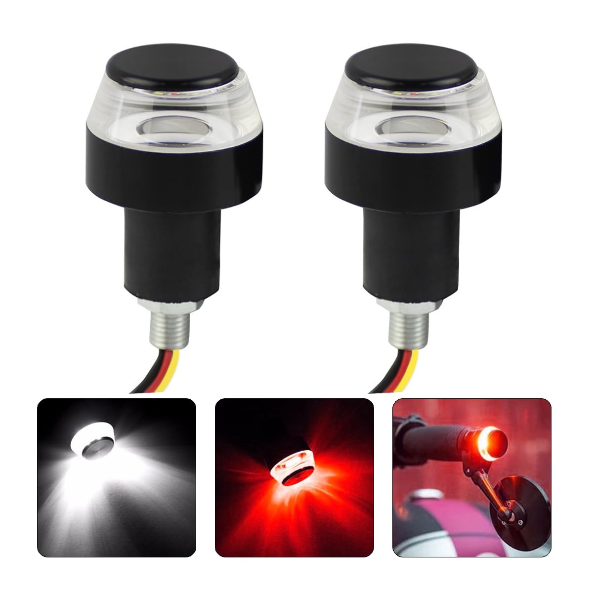 Amazon.com: AICEL Motorcycle Handlebar End LED Lights, Handlebar ...
