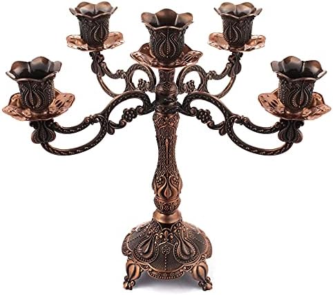 Amazon.com: Sungmor Rusty Cast Iron 3 Arm Candelabra, 13" Tall Vintage ...