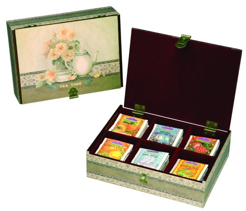 Amazon.com : Bentley's Hand Decorated Tea Time Wooden Tea Chest, 60 ...