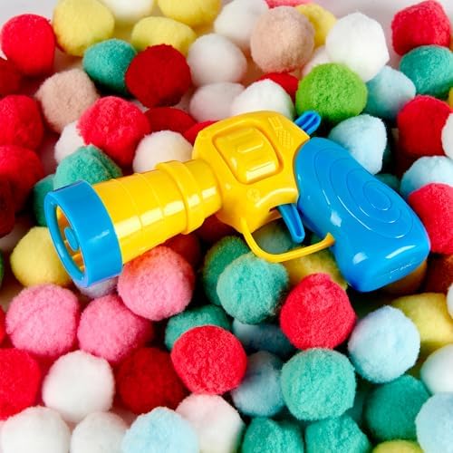 Cisolen Cat Interactive Toys Cat Ball Toy Launcher with 50pcs Soft Pom ...